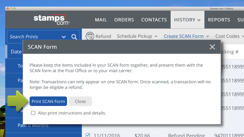 Create a USPS SCAN Form – Stamps