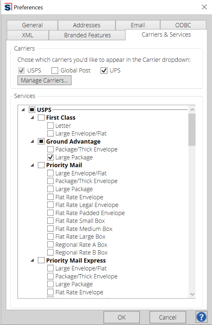 Stamps.com Carriers – Stamps