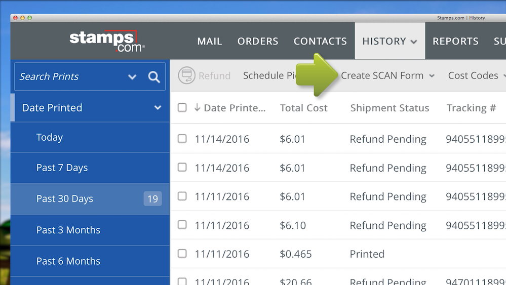 Create a USPS SCAN Form – Stamps