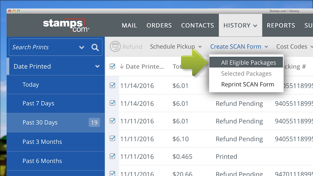 Create a USPS SCAN Form – Stamps