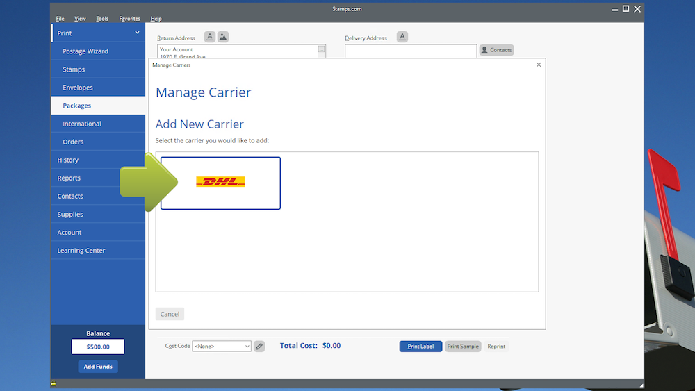 DHL Express from Stamps.com – Stamps
