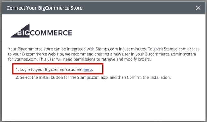 Connect a BigCommerce Store – Stamps