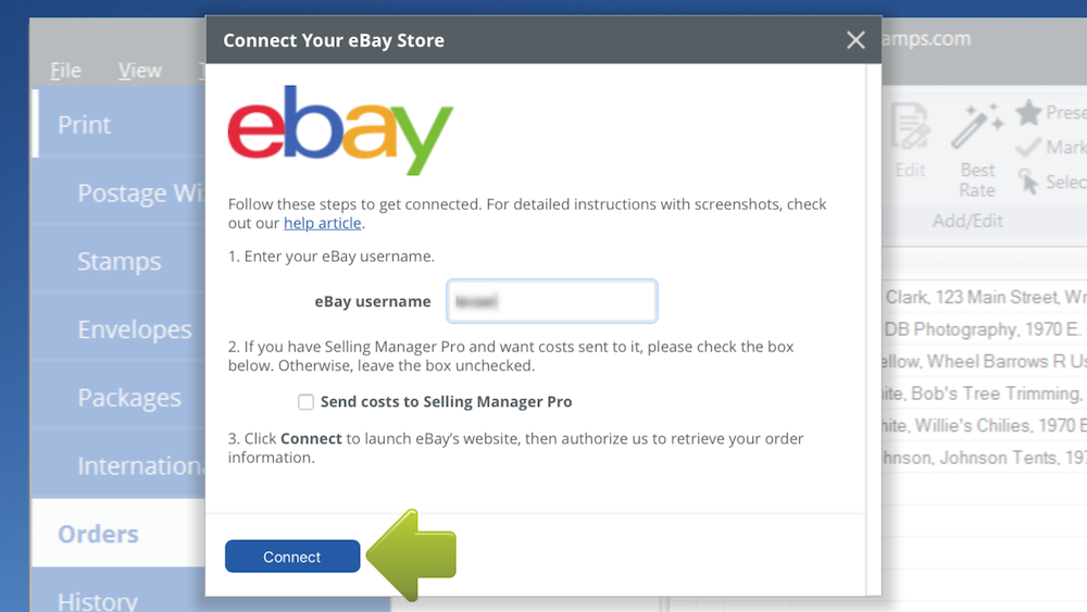 Connect an eBay Store – Stamps