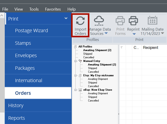 Import Orders from a Store – Stamps