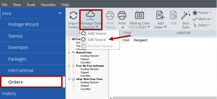 Edit Store Settings – Stamps