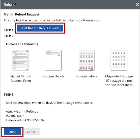 Refund an Ecommerce Label – Stamps