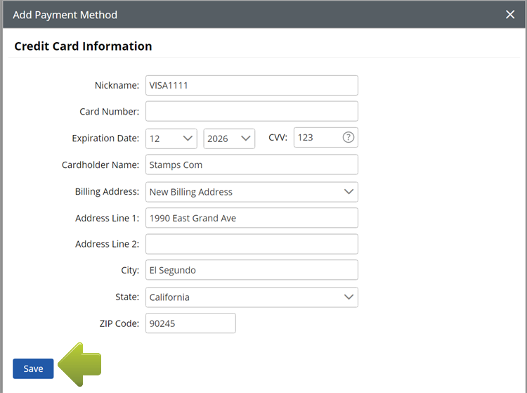 Set Up Payment Methods & Funds – Stamps