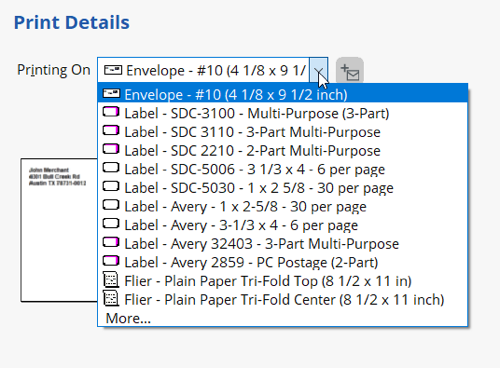Print Sample Envelope – Stamps