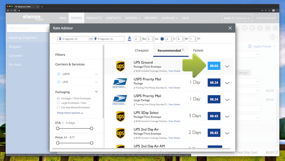 Compare Rates with Rate Advisor – Stamps