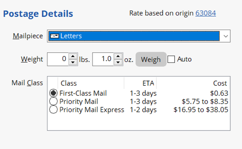 Print Sample Envelope – Stamps