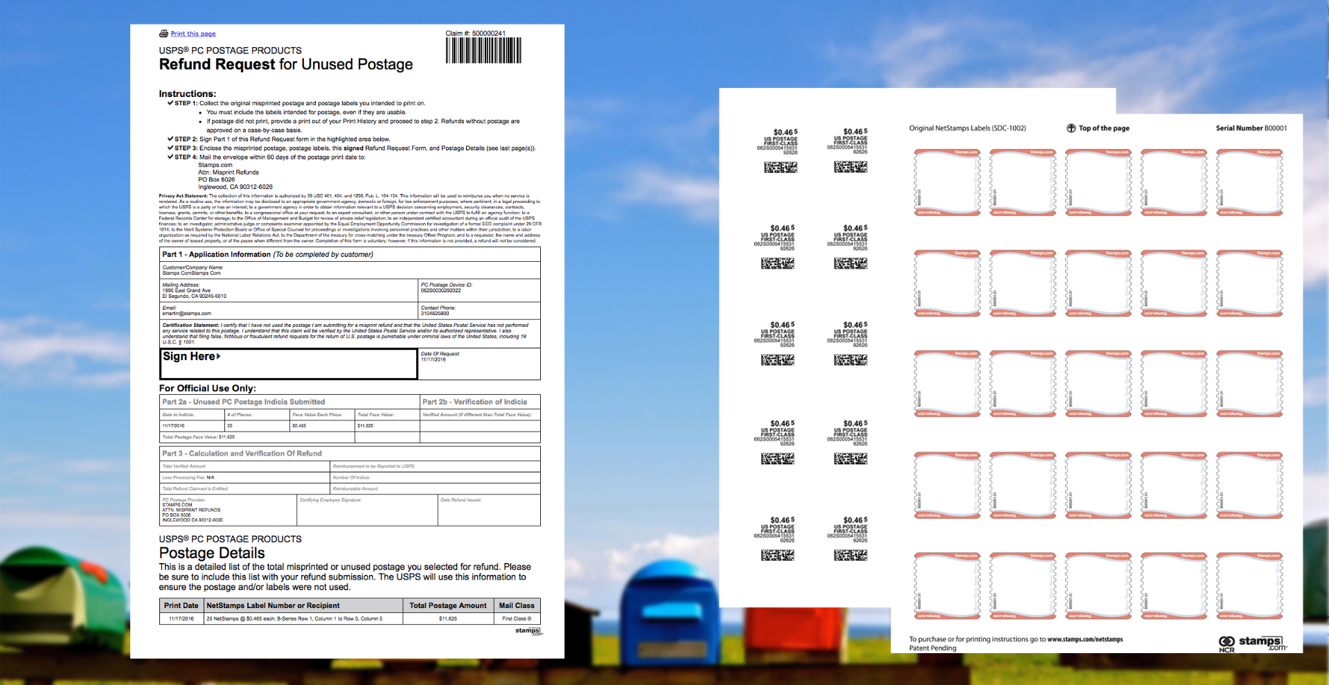 Request a NetStamps Refund – Stamps