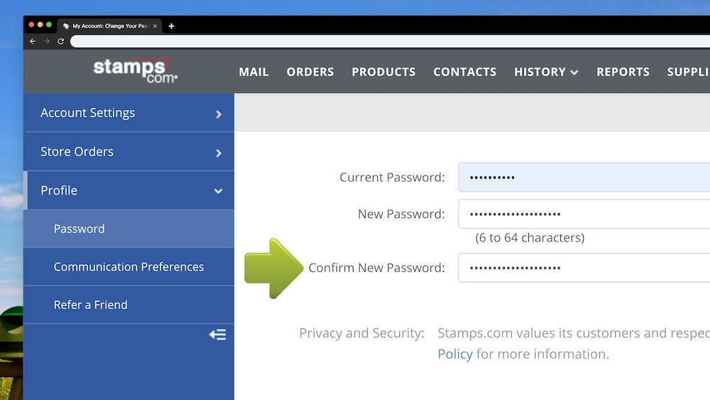 Change or Reset Your Account Passwords – Stamps