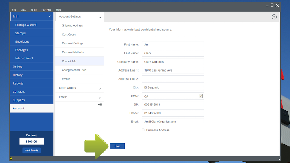Update Your Contact Information – Stamps