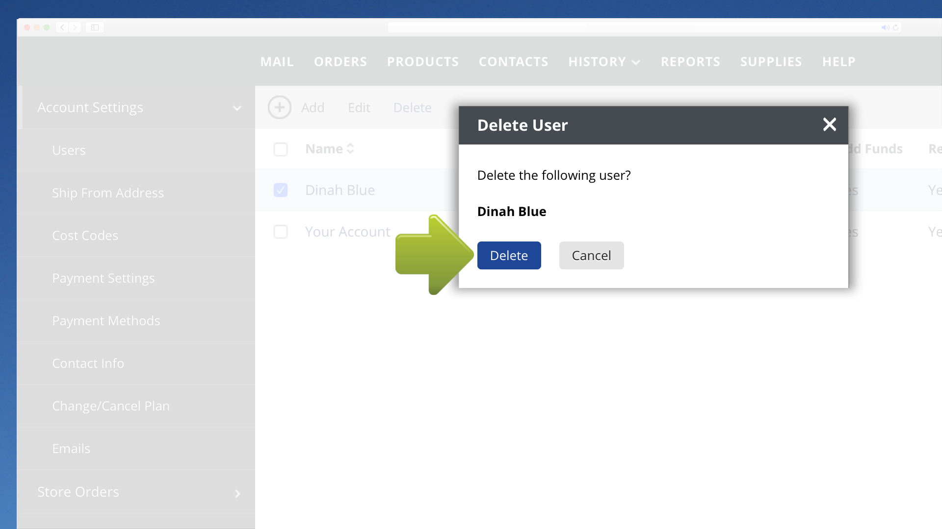 Manage Account Users – Stamps