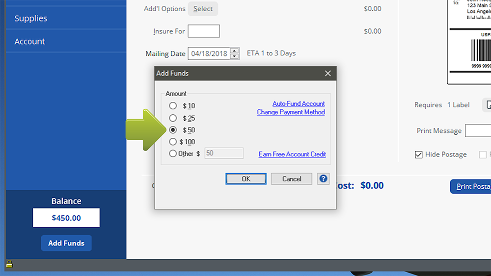 Fund Your Account Balance – Stamps