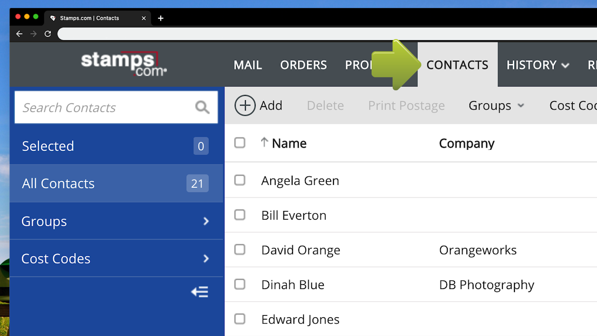 Manage Your Contacts List – Stamps
