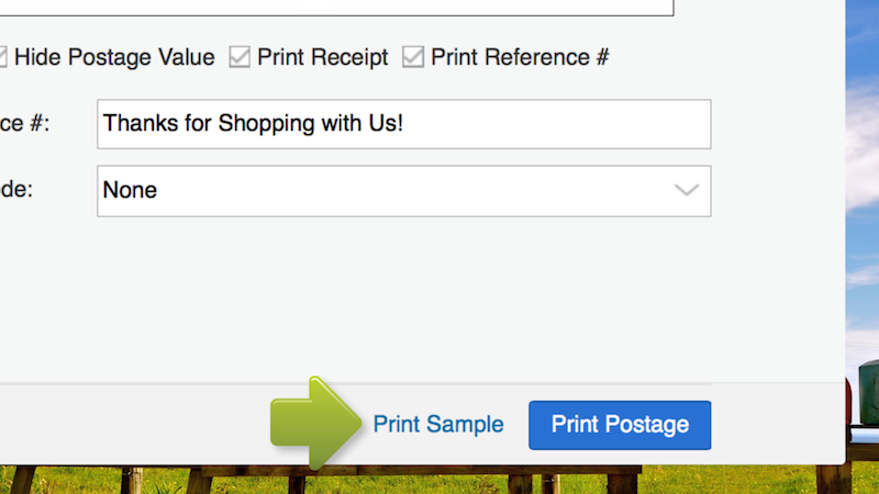 Print Sample Label – Stamps