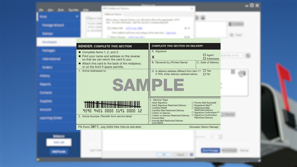 Send Certified or Registered Mail – Stamps