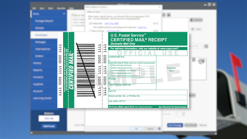 Send Certified or Registered Mail – Stamps