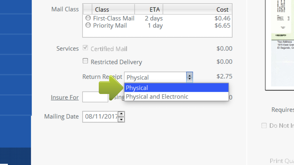 Send Certified or Registered Mail – Stamps