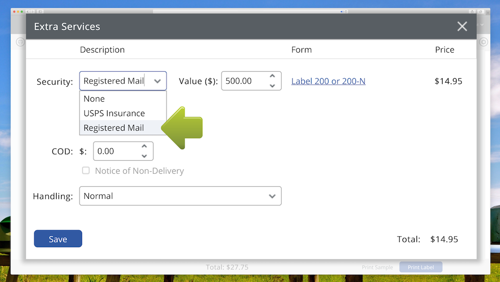 Send Certified or Registered Mail – Stamps