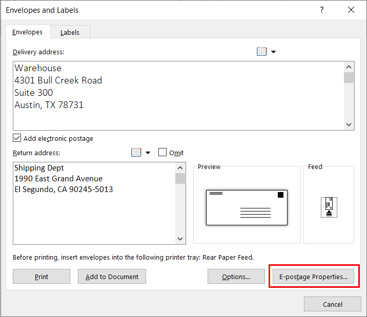 Print Postage from Microsoft Word or Outlook – Stamps
