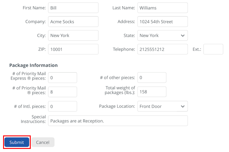Schedule a Pickup – Stamps
