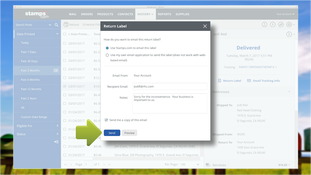 Create Return Labels – Stamps