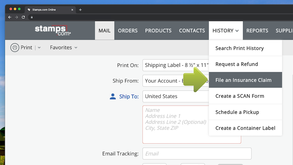 File a ParcelGuard™ Claim – Stamps