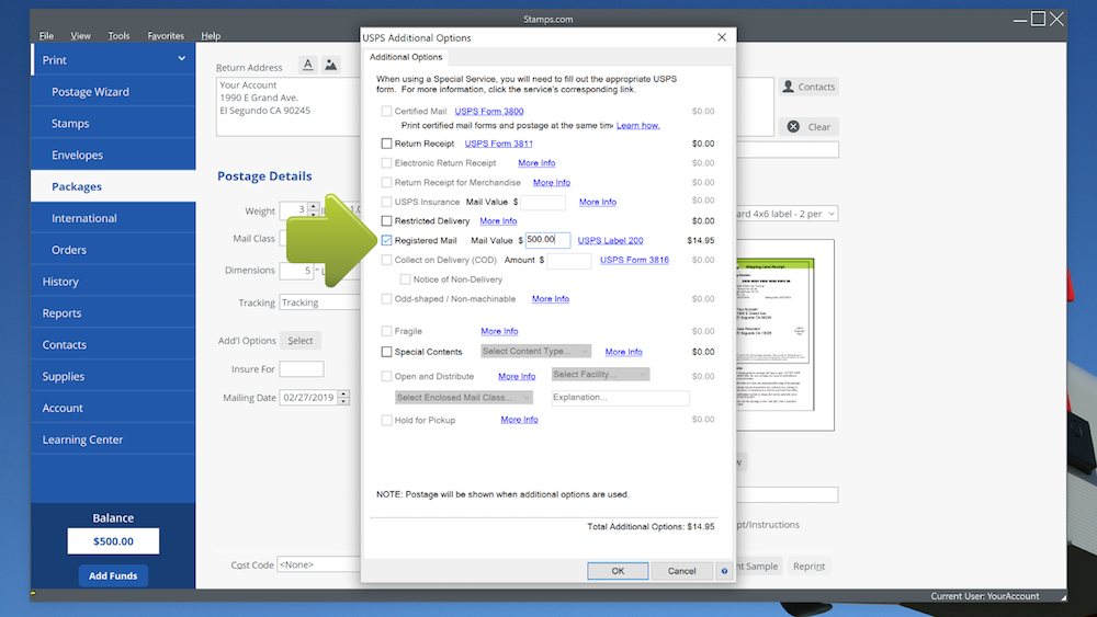 Send Certified or Registered Mail – Stamps