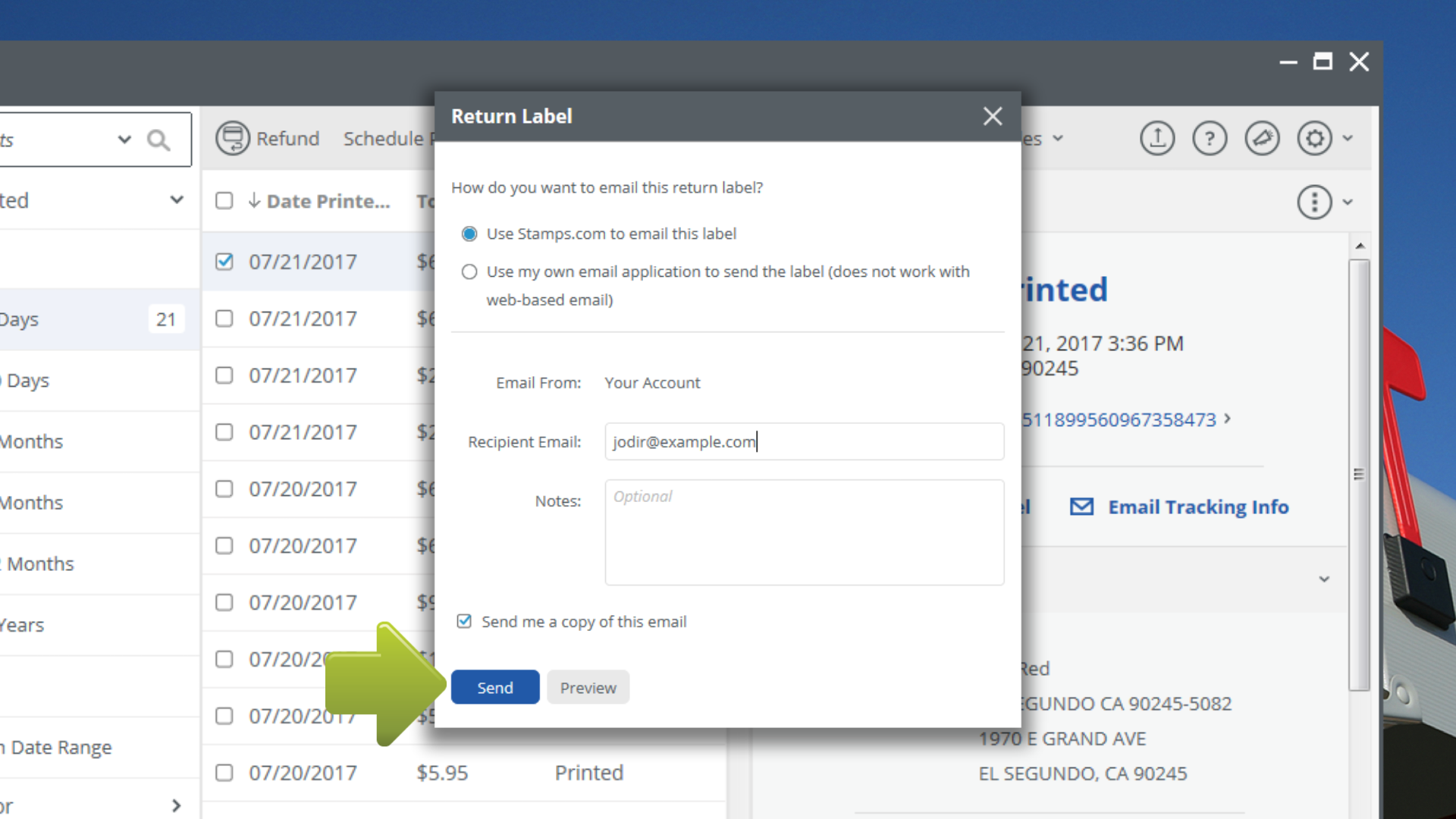 Create Return Labels – Stamps