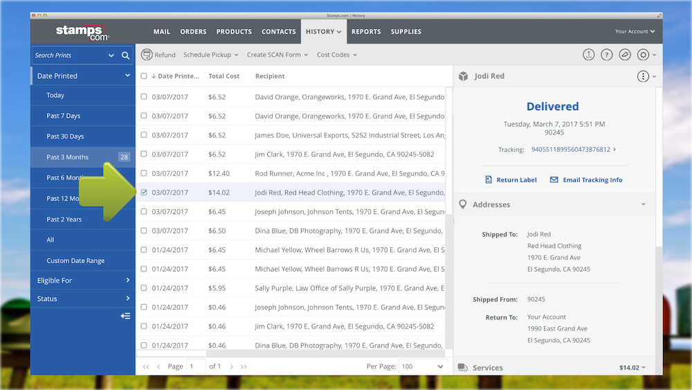 Create Return Labels – Stamps