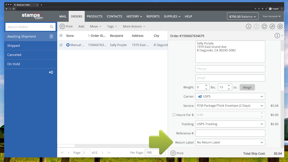Create an Ecommerce Return Label – Stamps
