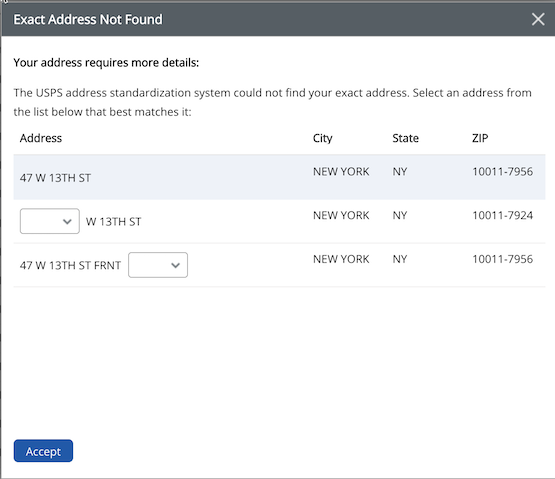 Address Verification – Stamps