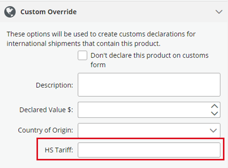 Add HS Codes to Customs Forms – Stamps