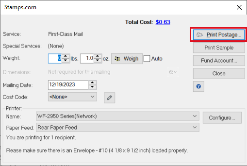 Print Postage from Microsoft Word or Outlook – Stamps