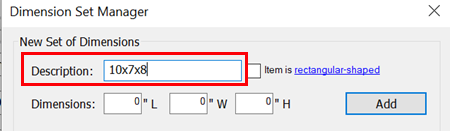 Manage Dimension Sets – Stamps