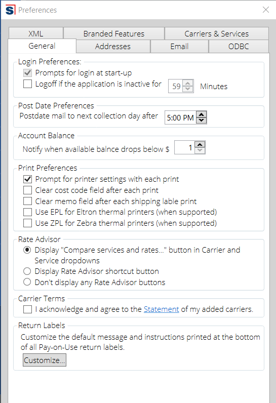 PC Software Preferences – Stamps