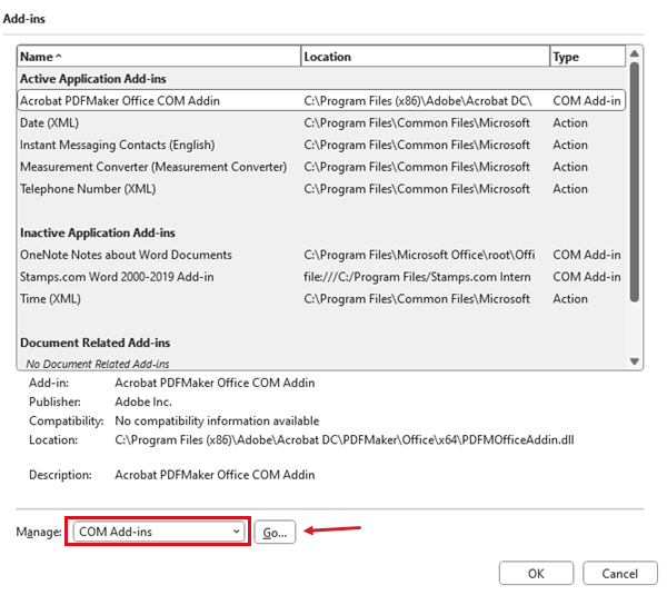 Troubleshoot Microsoft Word & Outlook Plug-ins – Stamps