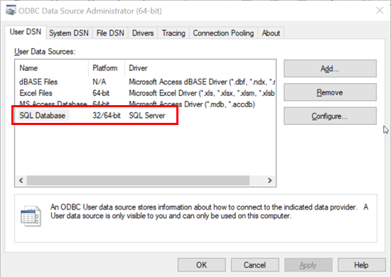 ODBC: Add a New ODBC Source in Windows – Stamps