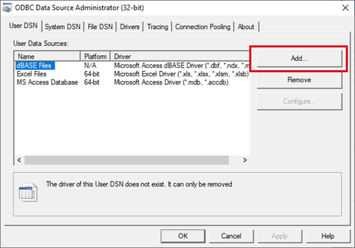 ODBC: Add a New ODBC Source in Windows – Stamps