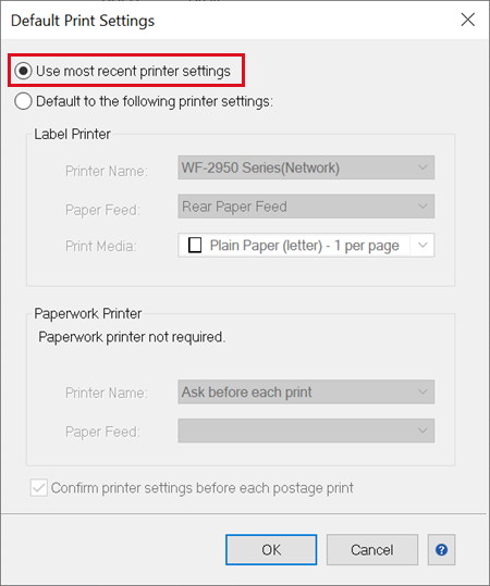 Set Default Printers for Orders in the PC Software – Stamps
