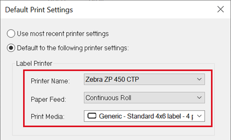 Set Default Printers for Orders in the PC Software – Stamps