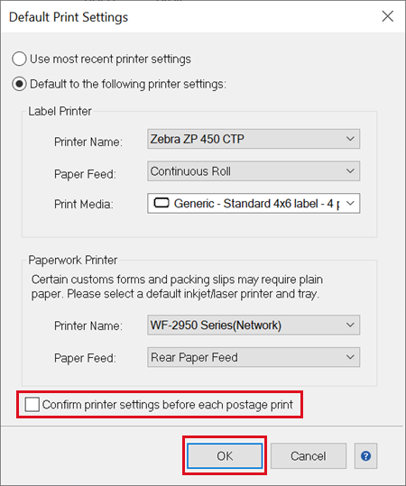 Set Default Printers for Orders in the PC Software – Stamps