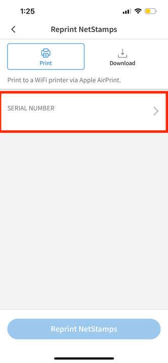 Reprint NetStamps in Stamps.com Mobile – Stamps