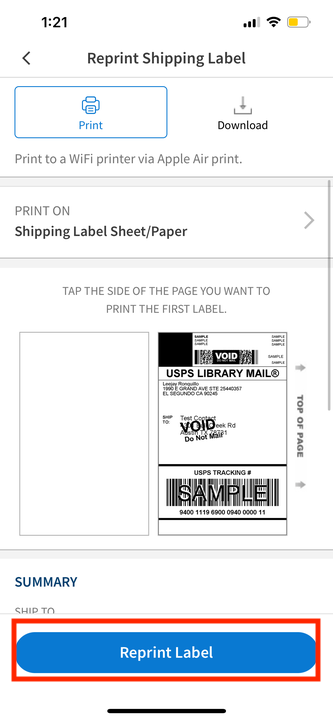 Reprint Shipping Labels in Stamps.com Mobile – Stamps