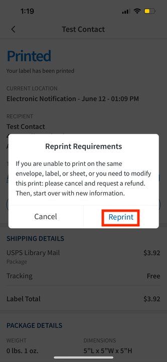 Reprint Shipping Labels in Stamps.com Mobile – Stamps
