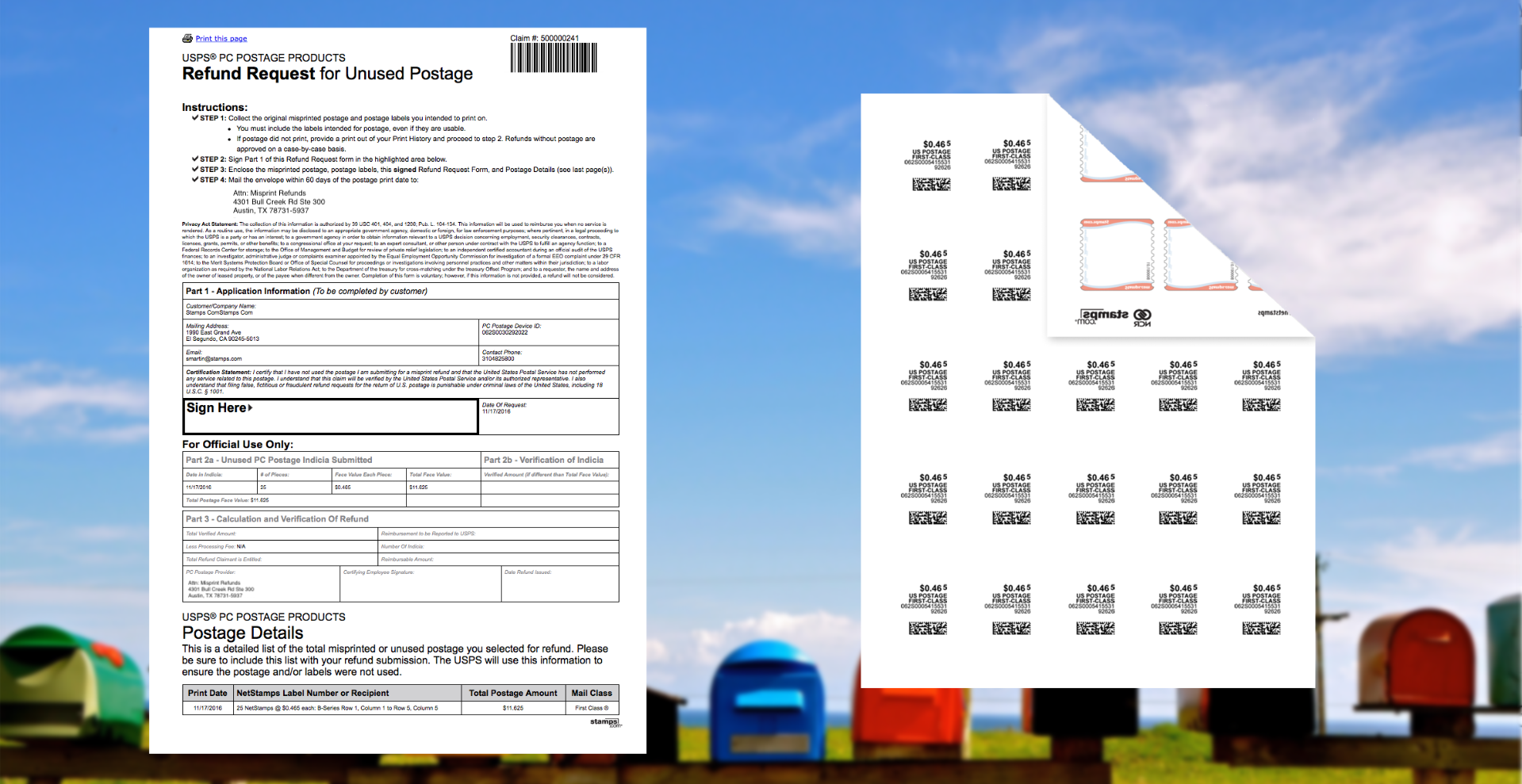 Request a NetStamps Refund – Stamps
