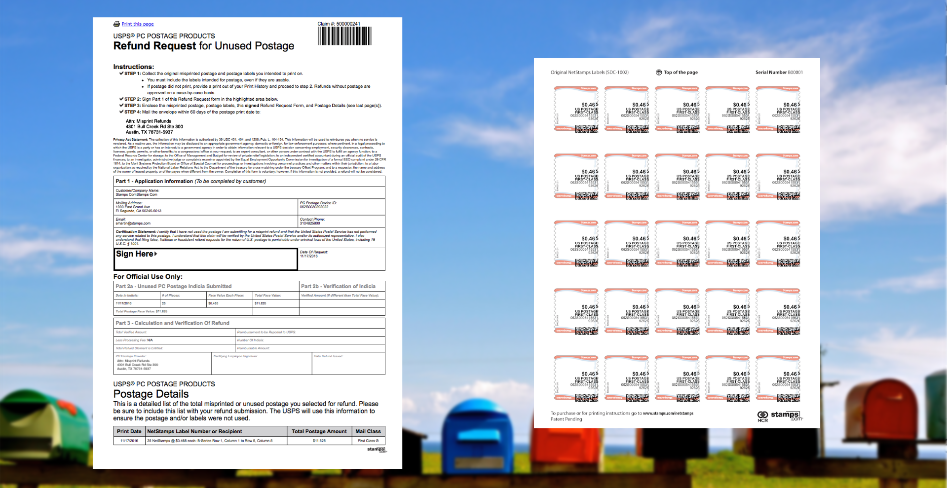 Request a NetStamps Refund – Stamps