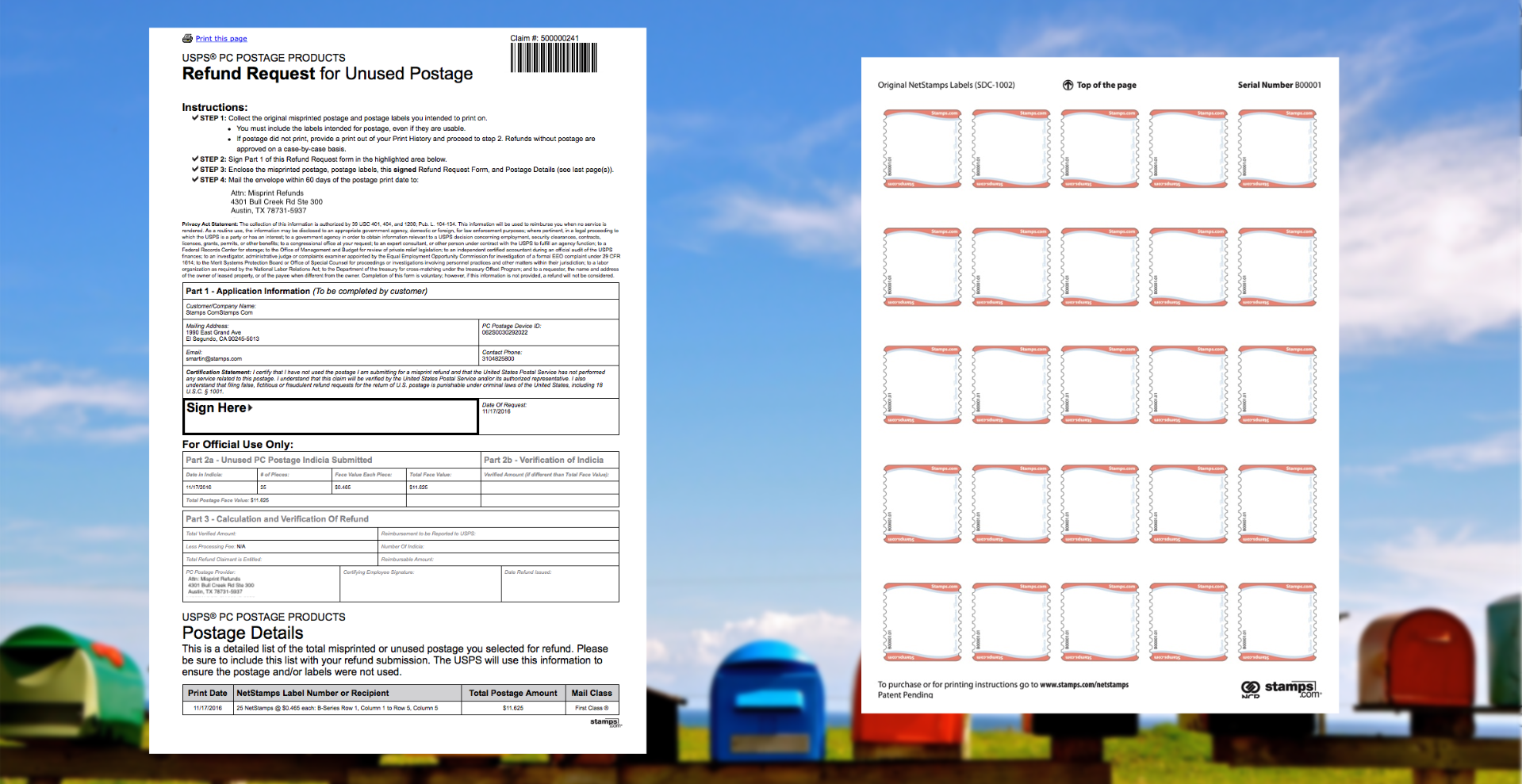 Request a NetStamps Refund – Stamps